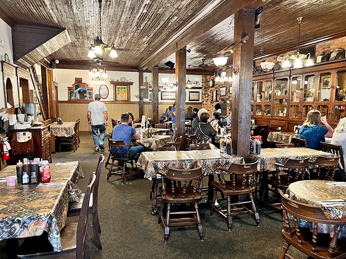 Where strangers become friends over shared sauce recommendations. Notice how nobody's looking at their phones&mdash;barbecue demands your full attention.