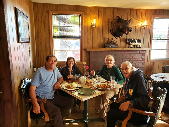 Where strangers become friends over great food. The warm wood interior creates the perfect backdrop for making memories around the table.