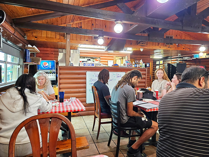 The universal language of good food brings everyone together. Notice the absence of phones &ndash; real conversation happens when the barbecue is this good.