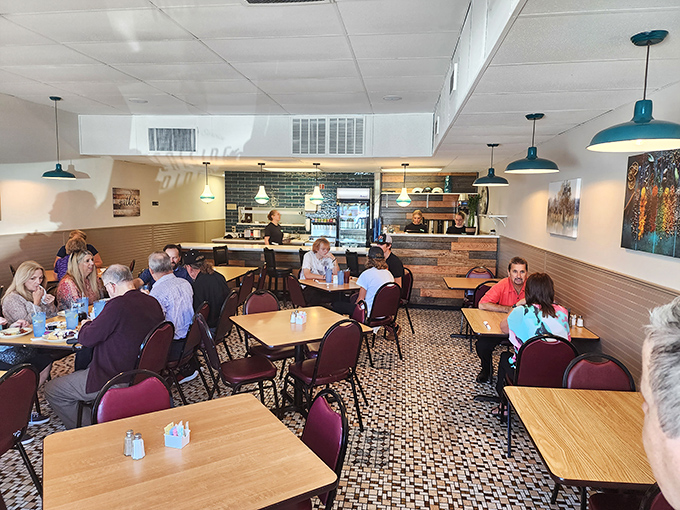 Where strangers become neighbors over coffee and eggs. The breakfast club meets every morning, and everyone's invited.