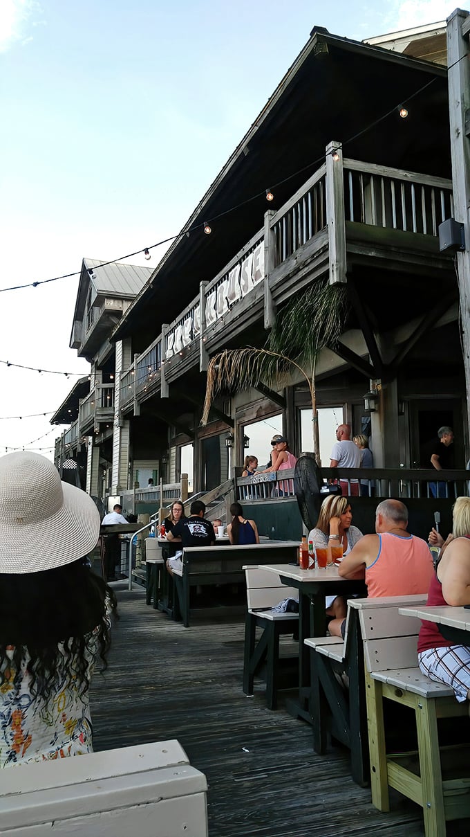 The outdoor deck offers that quintessential Florida dining experience&mdash;salty breezes, string lights, and the promise of sunset views with your seafood feast.