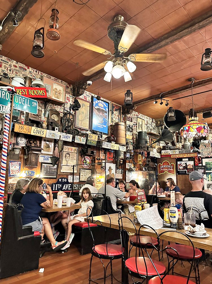 The walls may be covered in memorabilia, but the real collection at Jaxson's is the family memories being made at each table.