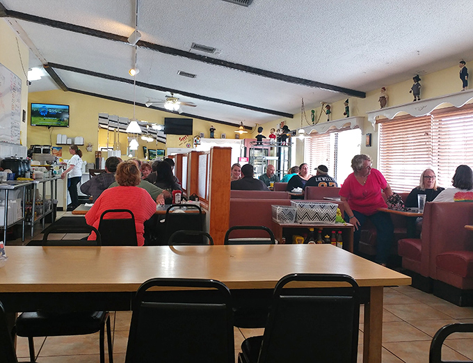 Where locals gather to solve the world's problems over eggs and coffee. These aren't just diners—they're the true town council of any small community.