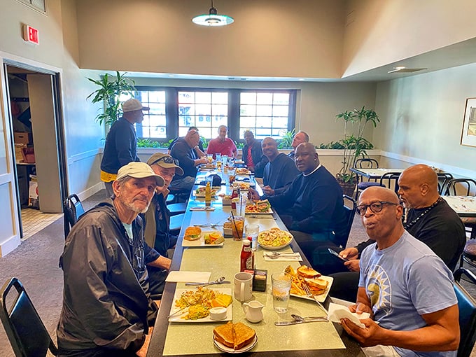 The breakfast club in session&mdash;where friendships are fortified over forkfuls of fluffy pancakes and endless coffee refills.