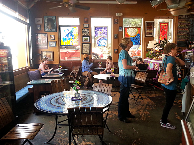 The afternoon crowd at Crossroads—a perfect cross-section of Richmond life, all united by the universal language of good food.