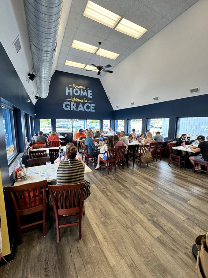 "Welcome HOME, Welcome to GRACE" says the wall, and the busy dining room confirms it. Good food brings people together like nothing else can.