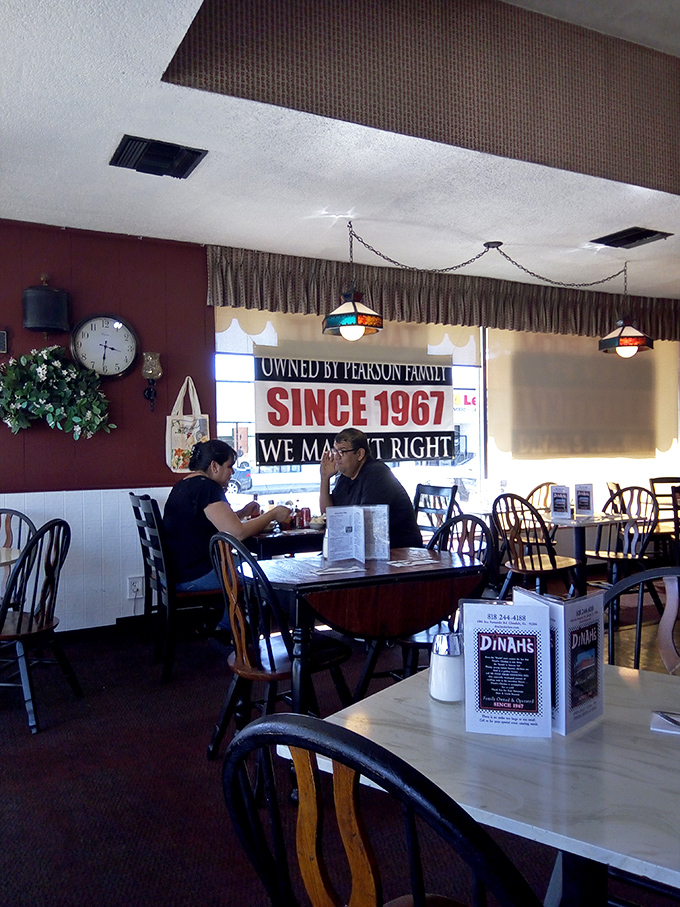 Regulars know the best conversations happen over these wooden tables. The newspaper might change, but the quality of the food never does.