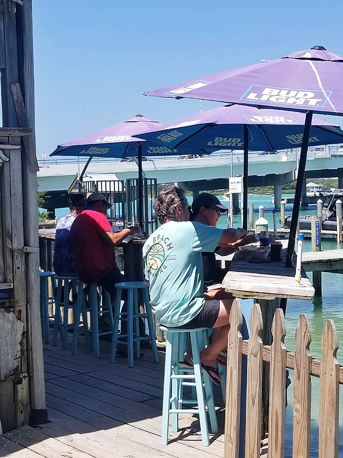 The outdoor dining section doubles as a sociology experiment: strangers becoming temporary friends united by good food and better views.