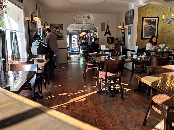 Every table tells a story at Rachel's, where strangers become temporary neighbors united by their mutual appreciation for properly executed crepes.