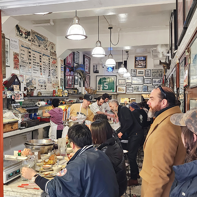 The happiest traffic jam in San Francisco &ndash; hungry patrons packed shoulder-to-shoulder, united in pursuit of oceanic delights.