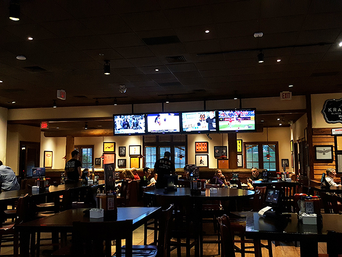 The dining area buzzes with the universal language of satisfied customers&mdash;the sound of forks hitting empty plates.