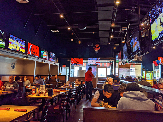 Sports on every screen, but the real action is on the plates. This is where game day becomes a full-sensory experience.