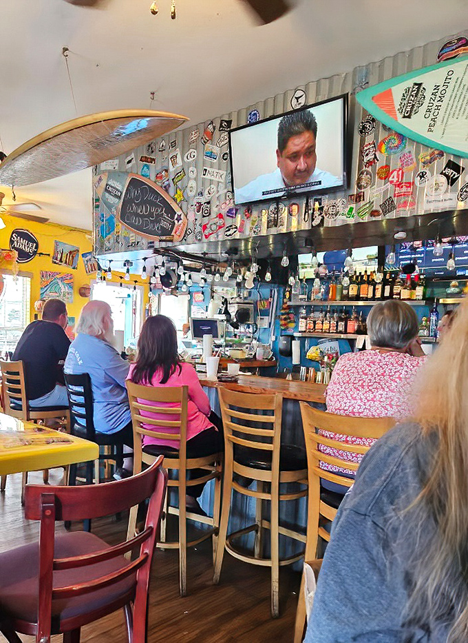 The bar area buzzes with the energy of good times in progress. Where strangers become friends over stories and seafood.