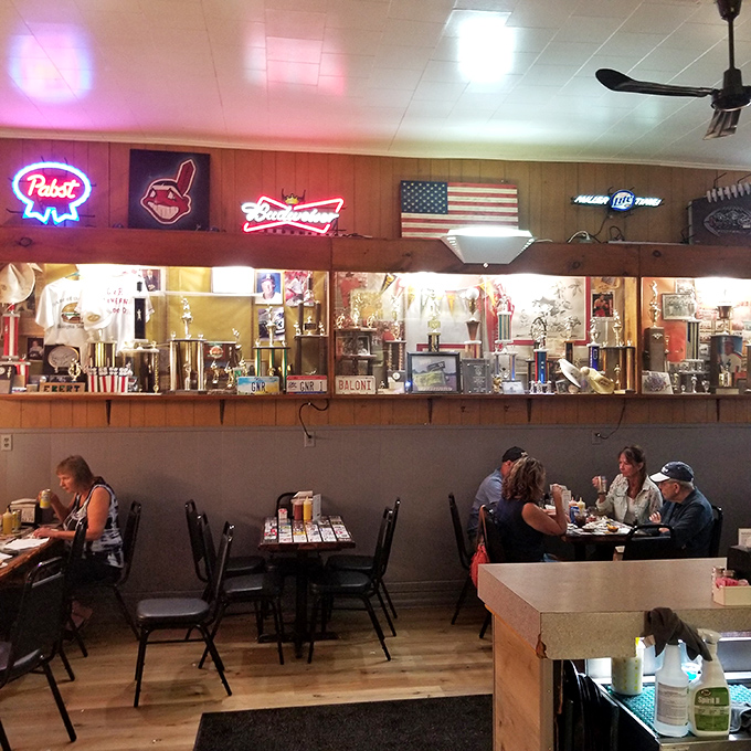Where sports memorabilia meets comfort food&mdash;trophies and neon signs create the backdrop for countless "best meal I've had in years" moments.