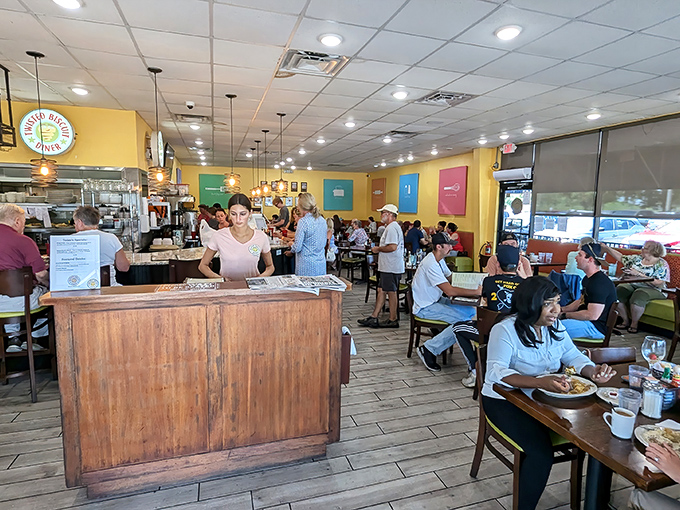A bustling morning crowd proves that biscuit worship is alive and well in Tavares. The congregation gathers for their daily bread&mdash;flaky, buttery, and divine.
