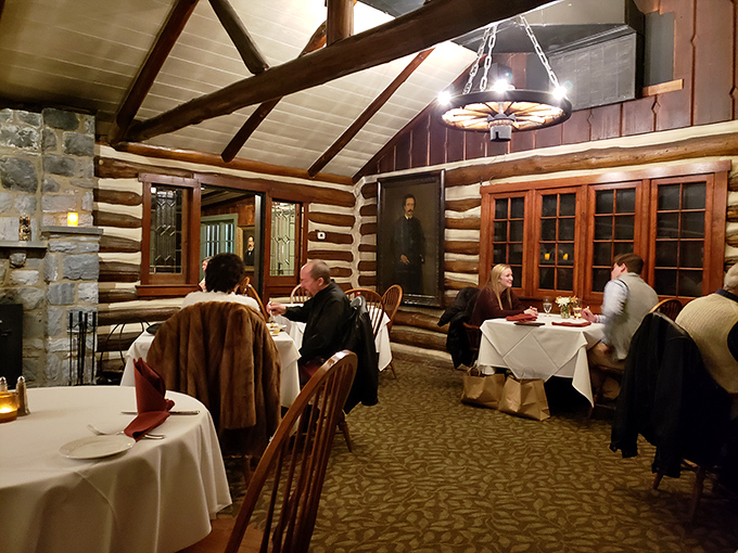 Dinner conversations flourish under wooden beams and historic portraits &ndash; the cabin walls have likely heard everything from marriage proposals to business deals.