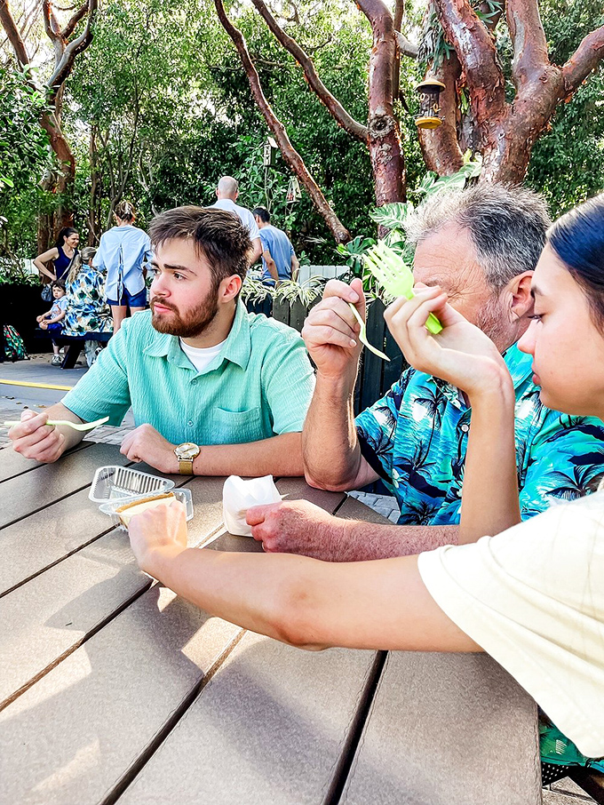 Outdoor seating where visitors can experience that magical moment when key lime pie meets taste buds for the first time.