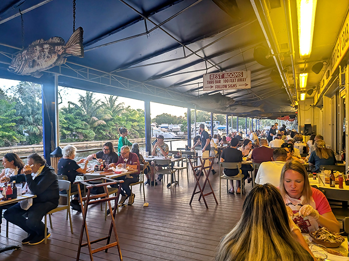 Waterfront dining where the people-watching rivals the boat-watching, and both complement the crab-eating perfectly.
