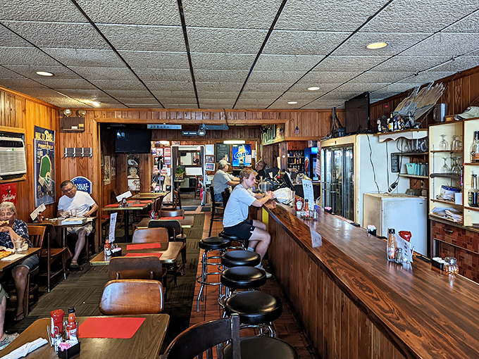 Regulars line the bar at lunchtime, a daily ritual where conversations about the Steelers flow as freely as the iced tea and coffee.