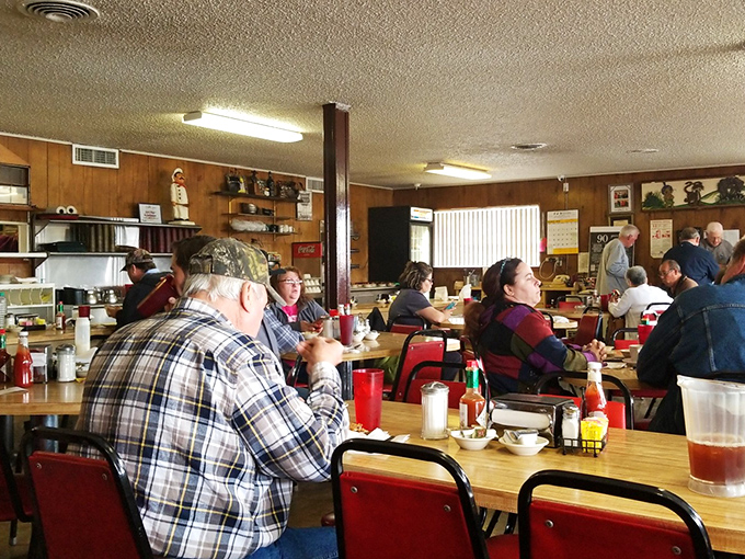 Where ranchers, retirees, and regular folks gather to solve the world's problems over plates that would make a cardiologist nervous.