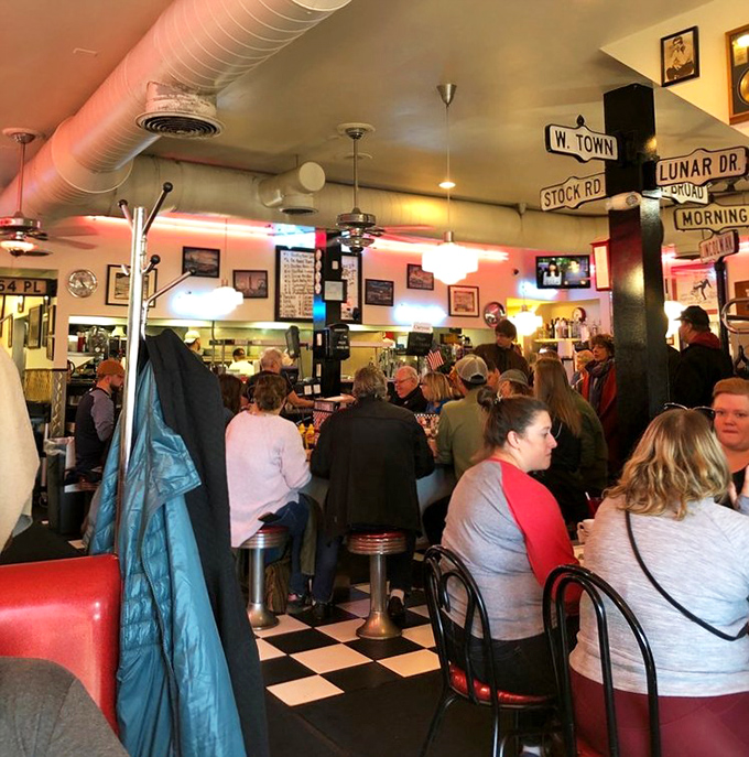 The weekend crowd at Tommy's proves that good diners, like good friends, only get better with time and shared memories.
