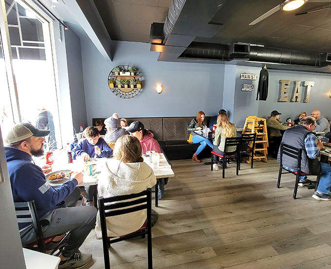 Where breakfast traditions are honored daily. These diners know the secret: calories consumed before 10 AM don't count.