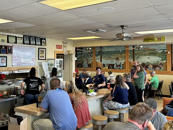 Morning conversations flow as freely as the coffee. The counter crew and regulars form that breakfast club you've always wanted to join.