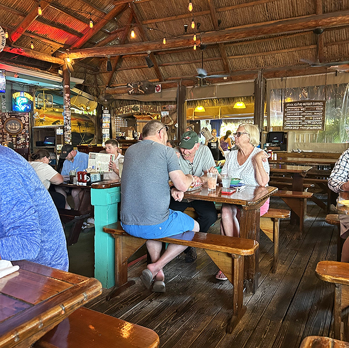 The true measure of a great restaurant: locals and tourists sharing tables, stories, and the mutual understanding that they've found something special.