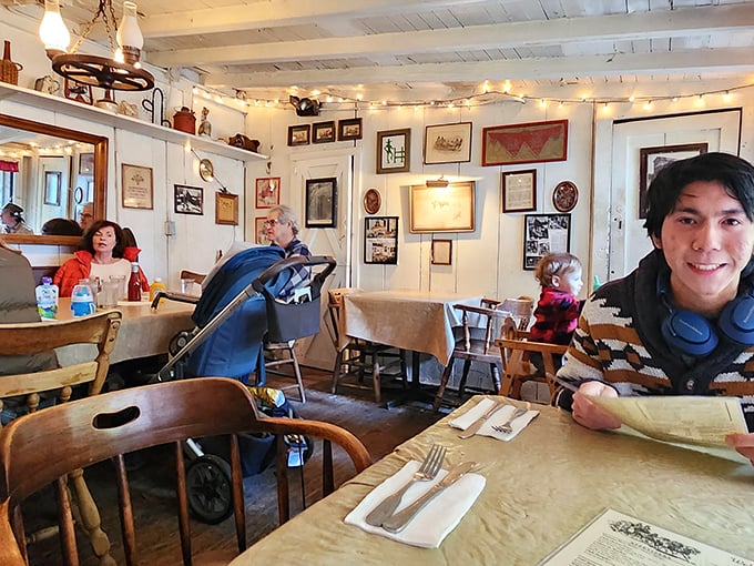 Happy diners enjoying the kind of meal that makes you forget about calories and remember joy.