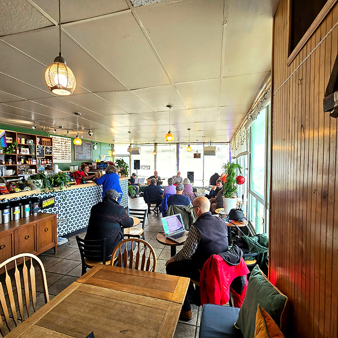 The true measure of a local cafe&mdash;regulars who've claimed their favorite spots, laptops open, coffee steaming, solving the world's problems one refill at a time.