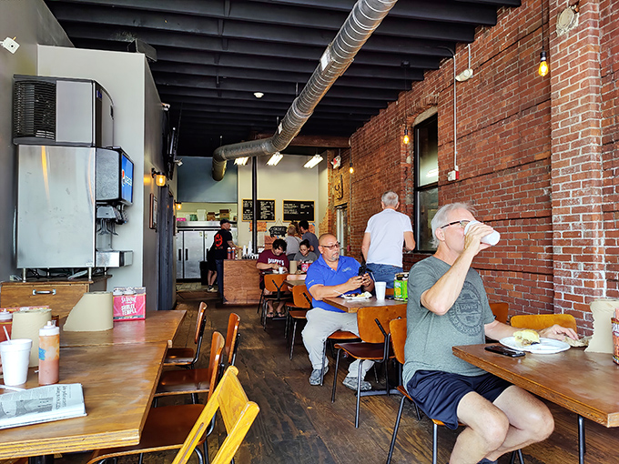 The dining room filled with people who understand the mission: eat exceptional barbecue in an unpretentious setting without unnecessary conversation.