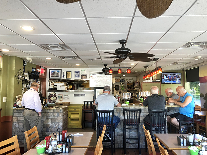 The counter seats&mdash;where solo diners become regulars and regulars become family. Watch the breakfast ballet unfold as orders fly and coffee flows.