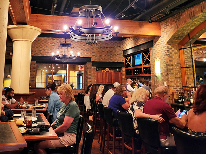 Even on a busy night, the dining room buzzes with the sound of happy eaters who've temporarily forgotten about their cholesterol numbers.