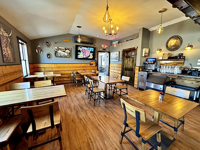 A dining room that says "we care more about your comfort than being trendy"&mdash;the kind of place where food, not decor, is the true centerpiece.