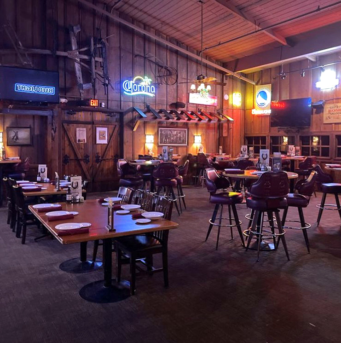 The bar area&mdash;where sports on TV, neon beer signs, and the promise of perfectly grilled meat create a trifecta of happiness.