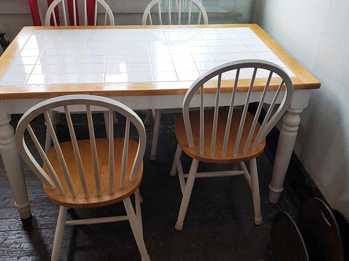This tile-topped kitchen table has hosted thousands of morning coffees and midnight snacks in its previous life.