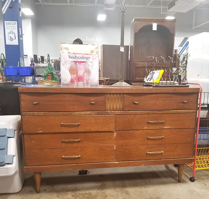 This mid-century dresser isn't just furniture&mdash;it's time travel. Solid wood craftsmanship meets vintage charm in the furniture section's daily rotation.