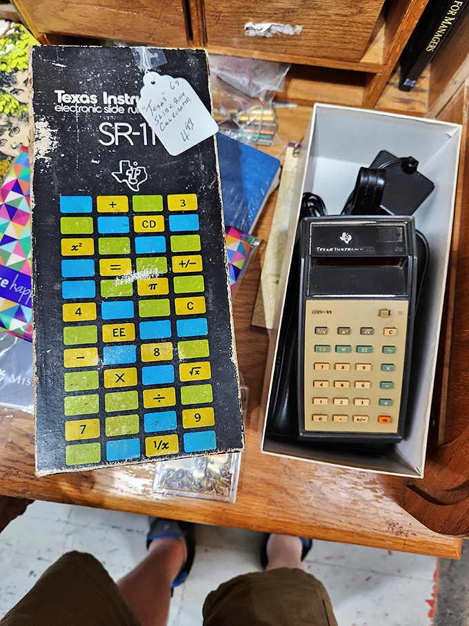 Before smartphones calculated everything, this Texas Instruments marvel was cutting-edge technology. Still works perfectly&mdash;no charging required!