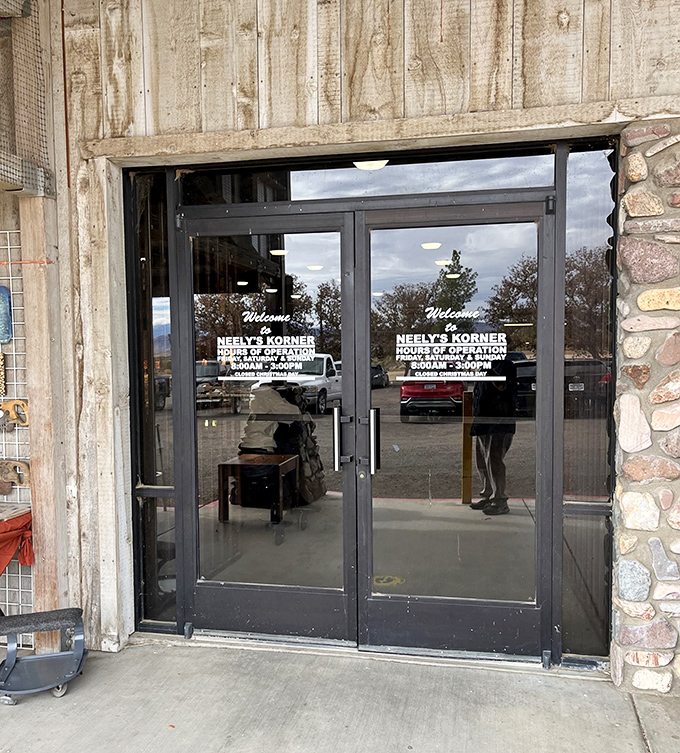 The gateway to treasure hunting adventures. These glass doors might as well be a portal to the most interesting garage sale in the universe.
