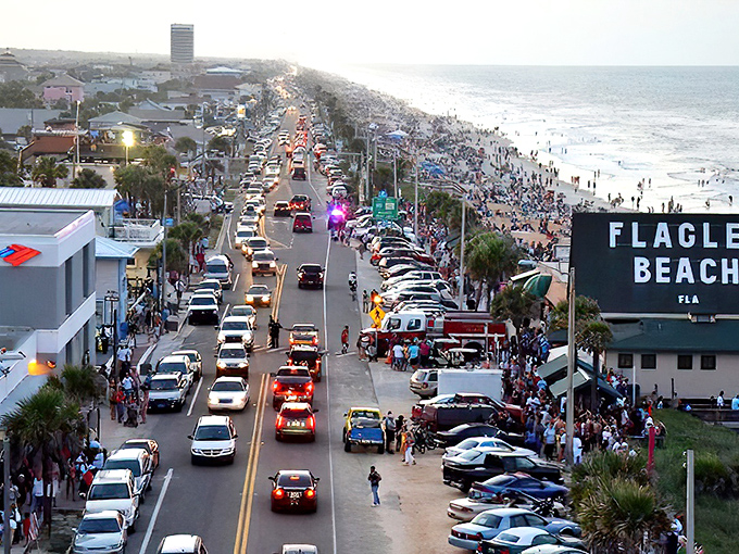 Flagler Beach during festival season&mdash;where finding parking becomes an Olympic sport and the reward is that perfect ocean breeze.