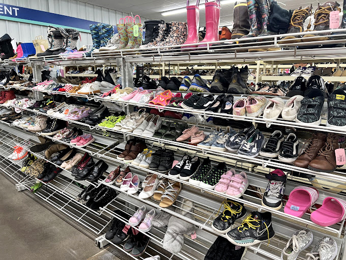 The shoe section rivals Imelda Marcos's closet, with footwear for every occasion from barn dances to board meetings.