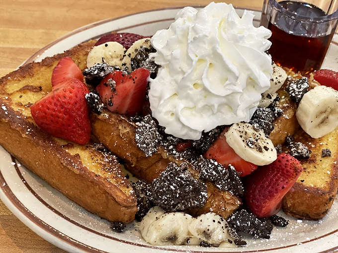 French toast so decadent it should come with its own warning label and possibly a cardiologist's number.