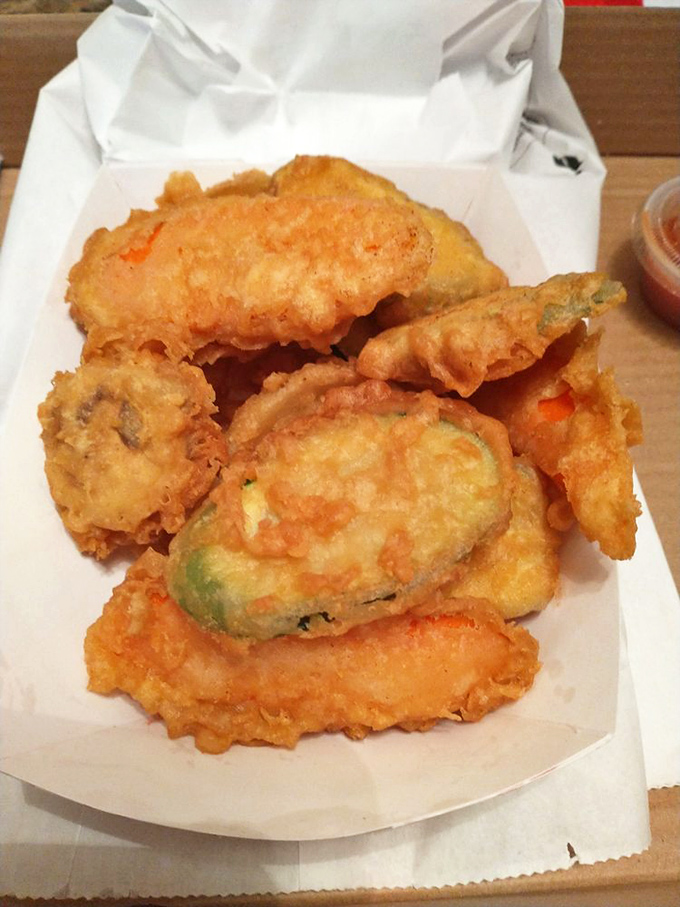 These aren't your sad cafeteria vegetables&mdash;the tempura batter transforms ordinary zucchini into something worth fighting over at the table.