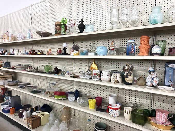 The knick-knack shelves&mdash;where ceramic animals and forgotten souvenirs find new purpose or at least entertaining conversation starters.