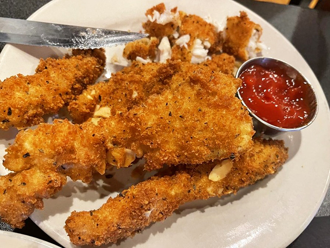 These haddock fingers with their perfect golden crust make a compelling argument that sometimes the simplest preparations yield the most satisfaction.