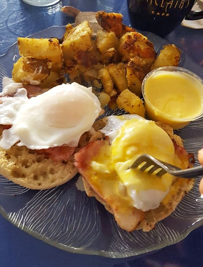 Eggs Benedict that makes you want to write poetry&mdash;perfectly poached eggs performing a synchronized swimming routine in hollandaise with home fries as the cheering section. 