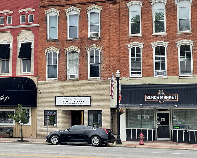 Even tattoo parlors and modern businesses find their place in Bryan's historic buildings&mdash;adaptation without sacrificing character.