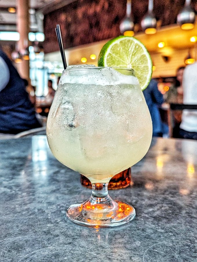 This isn't just a cocktail&mdash;it's liquid vacation in a glass. The lime perched on the rim is practically winking at you.
