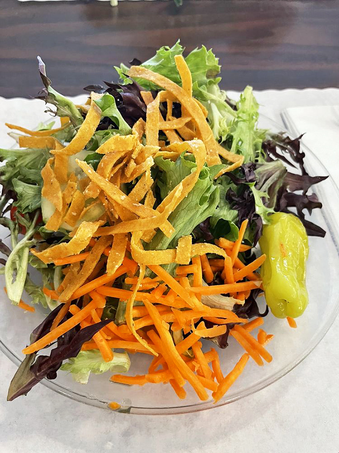 A salad that doesn't apologize for being healthy &ndash; those crispy tortilla strips add just enough rebellion to keep things interesting.