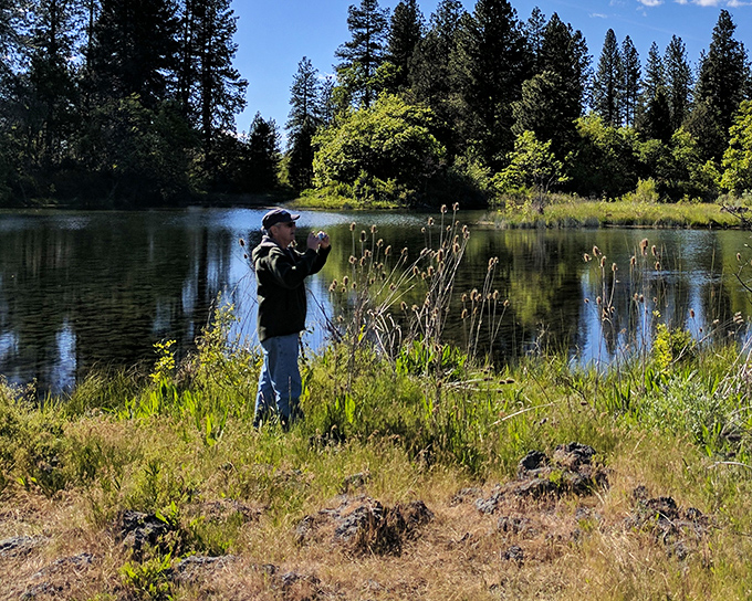 Nature's classroom in session. Even the most dedicated smartphone addict would put down their device to absorb this peaceful creek scene.